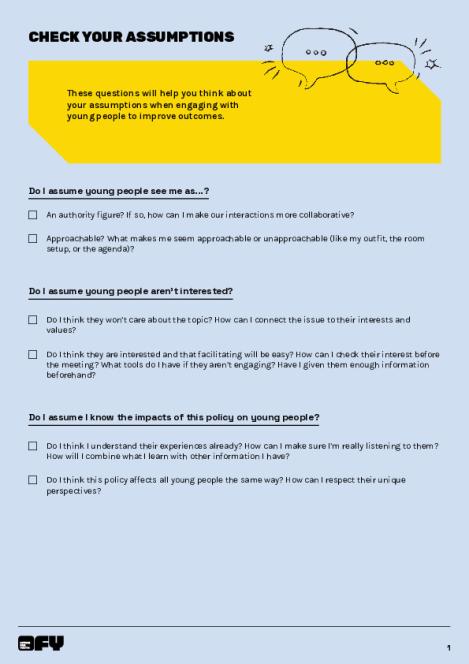 Mini-guide 2: Check your assumptions - Office for Youth, Australian Government